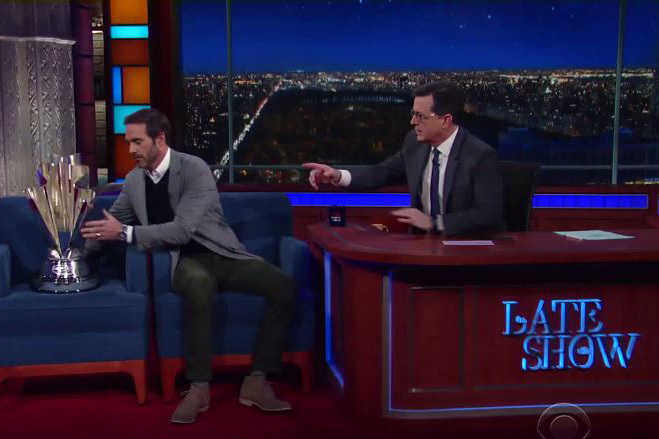 Johnson races Colbert on 'The Late Show' | Hendrick Motorsports