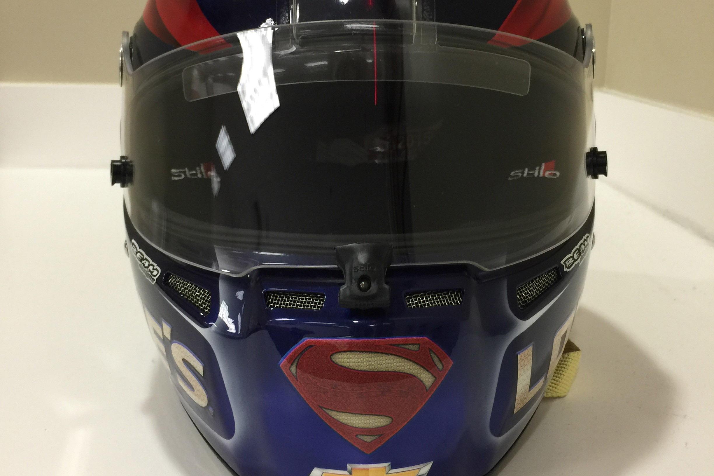 Johnson unveils Superman helmet | Hendrick Motorsports