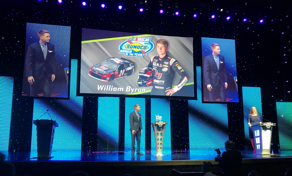 Byron collects 2018 Sunoco Rookie of the Year trophy in Las Vegas ...