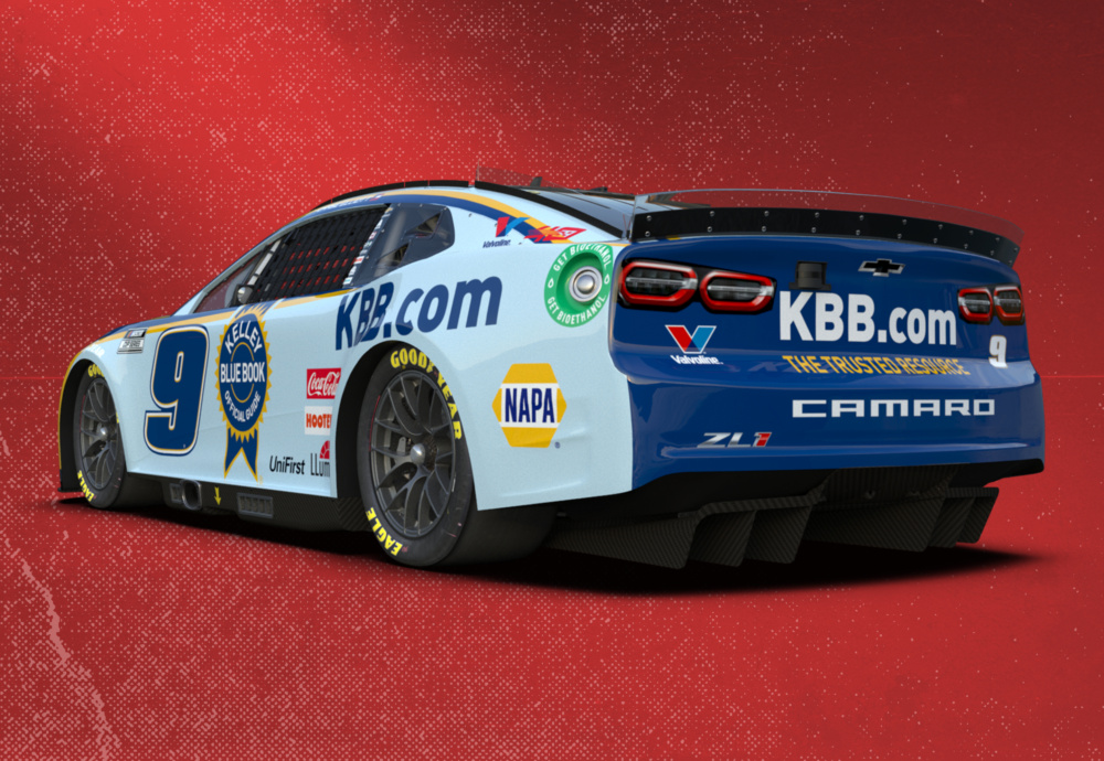 See the No. 9 Kelley Blue Book paint scheme for Chase Elliott in 2024 ...