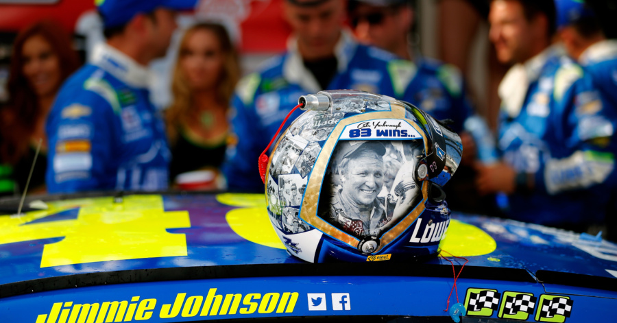 Johnson wore fitting helmet for milestone win | Hendrick Motorsports